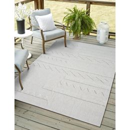 Outdoorteppich "Silly, LAGERR&Auml;UMUNG", beige (cream), B:200cm H:8mm L:300cm, Polypropylen, MyFlair M&Ouml;BEL & ACCESSOIRES, Teppiche, Outdoorteppich, Uni Farben, Hoch-Tief Effekt, Outdoor geeignet, Balkon, Terrasse