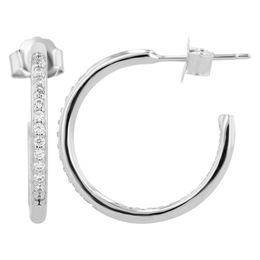 Adelia&acute;s Paar Creolen ADELIA&acute;S "Ohrringe &ndash; Creole aus 925 Silber mit Zirkonia", Damen, Gr. Damen, Silber 925 (Sterlingsilber), silber, Ohrringe, Sch&ouml;ne Geschenkidee zum Geburtstag