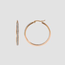 Adelia&acute;s Paar Creolen ADELIA&acute;S "Ohrringe &ndash; Creole aus Edelstahl mit Strass Steinchen", Damen, Gr. Damen, Edelstahl, gold, Ohrringe, Ein kleines Geschenk mit gro&szlig;er Wirkung