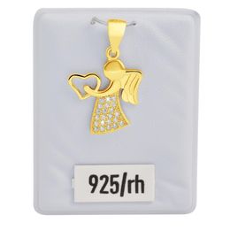 Adelia&acute;s Kettenanh&auml;nger ADELIA&acute;S "Anh&auml;nger &ndash; Engel Herzanh&auml;nger aus 925 Silber mit Zirkonia", gold, Schmuckanh&auml;nger, Damen, Silber 925 (Sterlingsilber), Kettenanh&auml;nger, Zum Verschenken an Menschen, die Ihnen am Herzen liegen