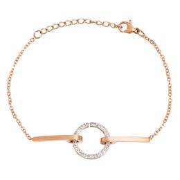 Adelia&acute;s Armband ADELIA&acute;S "Armband aus Edelstahl mit Strass Steinchen 17+3 cm", gold, Armb&auml;nder, Damen, 20cm, Edelstahl, Armband, Zum Verschenken &ndash; ideal zum Valentinstag