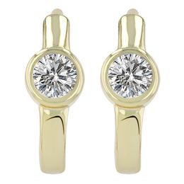 Adelia&acute;s Klappcreolen ADELIA&acute;S "Ohrringe &ndash; Klappcreole aus 925 Silber mit Zirkonia", Damen, Gr. Damen, Silber 925 (Sterlingsilber), gold, Ohrringe Klappcreolen, Ein kleines Geschenk mit gro&szlig;er Wirkung