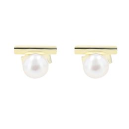 Adelia&acute;s Paar Ohrh&auml;nger ADELIA&acute;S "Ohrringe &ndash; Ohrstecker aus 925 Silber mit Perle", Damen, Gr. Damen, Silber 925 (Sterlingsilber), gold, Ohrringe, Perfekt als Geschenk zum Valentinstag