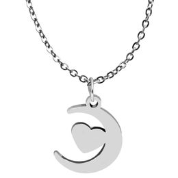 Adelia&acute;s Kettenanh&auml;nger ADELIA&acute;S "Anh&auml;nger &ndash; Mond Herzanh&auml;nger aus Edelstahl", silber, Schmuckanh&auml;nger, Damen, Edelstahl, Kettenanh&auml;nger, Ideal als Geschenk f&uuml;r besondere Anl&auml;sse