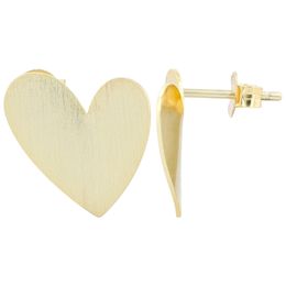 Adelia&acute;s Paar Ohrh&auml;nger ADELIA&acute;S "Ohrringe &ndash; Ohrstecker Herz aus 925 Silber", Damen, Gr. Damen, Silber 925 (Sterlingsilber), gold, Ohrringe, Ideal als Geschenk &ndash; dezent und elegant