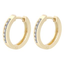 Adelia&acute;s Klappcreolen ADELIA&acute;S "Ohrringe &ndash; Klappcreole aus 925 Silber mit Zirkonia", Damen, Gr. Damen, Silber 925 (Sterlingsilber), gold, Ohrringe Klappcreolen, Ideal zum Verschenken &ndash; schlicht und stilvoll