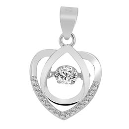 Adelia&acute;s Kettenanh&auml;nger ADELIA&acute;S "Anh&auml;nger &ndash; Herz Herzanh&auml;nger aus 925 Silber mit Zirkonia", silber, Schmuckanh&auml;nger, Damen, Silber 925 (Sterlingsilber), Kettenanh&auml;nger, Ideal als Geschenk &ndash; dezent und elegant