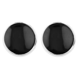 Adelia&acute;s Paar Ohrh&auml;nger ADELIA&acute;S "Ohrringe &ndash; Ohrstecker aus 925 Silber mit Emaille", Damen, Gr. Damen, Silber 925 (Sterlingsilber), schwarz (silber), Ohrringe, Ideal zum Verschenken &ndash; schlicht und stilvoll