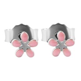 Adelia&acute;s Paar Ohrh&auml;nger ADELIA&acute;S "Ohrringe &ndash; Ohrstecker Blume aus 925 Silber mit Emaille", M&auml;dchen, Gr. M&auml;dchen, Silber 925 (Sterlingsilber), silber, Ohrringe, Ideal als Geschenk f&uuml;r besondere Anl&auml;sse
