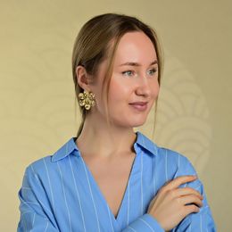 Adelia&acute;s Paar Ohrh&auml;nger ADELIA&acute;S "Ohrringe &ndash; Ohrstecker Blume aus Edelstahl", Damen, Gr. Damen, Edelstahl, gold, Ohrringe, Ideal als Geschenk f&uuml;r besondere Anl&auml;sse