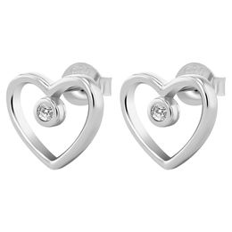 Adelia&acute;s Paar Ohrh&auml;nger ADELIA&acute;S "Ohrringe &ndash; Ohrstecker Herz aus 925 Silber", Damen, Gr. Damen, Silber 925 (Sterlingsilber), silber, Ohrringe, Perfekt zum Verschenken an besondere Menschen