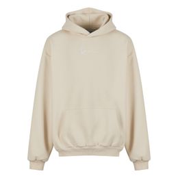 Kapuzenpullover Karl Kani "Karl Kani Karl Kani Small Signature Essential OS Hoodie", Herren, Gr. L, beige (lightsand), 65% Baumwolle, 35% Polyester, unifarben, oversize, ohne Ausschnitt, Pullover Kapuzenpullover