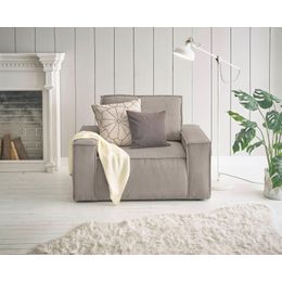 Sessel OTTO HOME "SHERWOOD, Love-Seat in 3 Stoffarten verf&uuml;gbar", greige, B:120cm H:85cm T:86cm, 100% Polyester, Sessel, Sessel, passend zur Polster-Serie SHERWOOD
