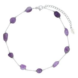 Adelia&acute;s Kettenanh&auml;nger ADELIA&acute;S "Anh&auml;nger aus Edelstahl mit Perle", lila (silber), Schmuckanh&auml;nger, Damen, Edelstahl, Kettenanh&auml;nger, Ideal zum Verschenken &ndash; schlicht und stilvoll