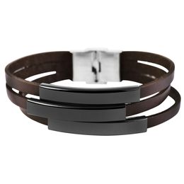 Adelia&acute;s Armband ADELIA&acute;S "Armband aus Leder 21,5 cm", braun (schwarz), Armb&auml;nder, Damen, 22cm, Leder, Armband, Sch&ouml;ne Geschenkidee zum Valentinstag