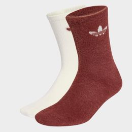 Damen Sportsocken "FLUFFY CREW 2 PAAR", adidas originals, Gr. Lwonder quartz, sanftes wei&szlig;, Obermaterial: 86% Polyamid, 12% Polyester, 2% Elasthan,