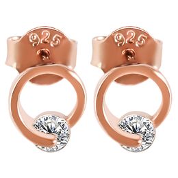 Adelia&acute;s Paar Ohrh&auml;nger ADELIA&acute;S "Ohrringe &ndash; Ohrstecker aus 925 Silber mit Zirkonia", Damen, Gr. Damen, Silber 925 (Sterlingsilber), rosa (gold), Ohrringe, Geschenkidee: zeitlos und vielseitig