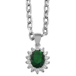 Adelia&acute;s Kettenanh&auml;nger ADELIA&acute;S "Anh&auml;nger aus 925 Silber mit Zirkonia", gr&uuml;n (silber), Schmuckanh&auml;nger, Damen, Silber 925 (Sterlingsilber), Kettenanh&auml;nger, Ideal als Geschenk zum einen besonderen Tag