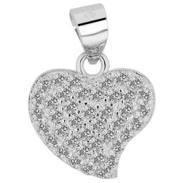 Adelia&acute;s Kettenanh&auml;nger ADELIA&acute;S "Anh&auml;nger &ndash; Herz Herzanh&auml;nger aus 925 Silber mit Zirkonia", silber, Schmuckanh&auml;nger, Damen, Silber 925 (Sterlingsilber), Kettenanh&auml;nger, Ideal zum Verschenken &ndash; schlicht und stilvoll