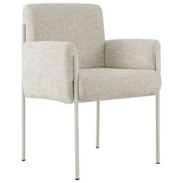 Novel Armlehnstuhl, Beige, Metall, Textil, Rundrohr, 62x86x63 cm, Bsci, Stoffauswahl, Esszimmer, St&uuml;hle, Esszimmerst&uuml;hle, Armlehnenst&uuml;hle