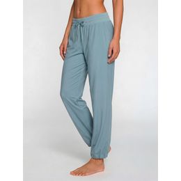 active by Lascana Dancehose LASCANA ACTIVE, Damen, Gr. 32/34, N-Gr, blau, Obermaterial: 85% Polyamid, 15% Elasthan, unifarben, Basic schmal ca. Mitte Wade, Hosen, schnell trocknend 4 Wege Stretch