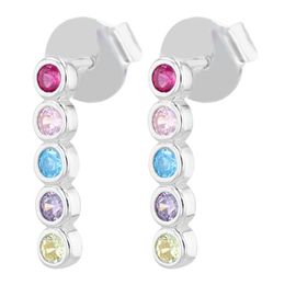 Adelia&acute;s Paar Ohrh&auml;nger ADELIA&acute;S "Ohrringe &ndash; Ohrstecker aus 925 Silber mit Zirkonia", Damen, Gr. Damen, Silber 925 (Sterlingsilber), bunt (silber), Ohrringe, Perfekt als Geschenk f&uuml;r besondere Menschen