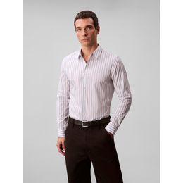 Businesshemd Calvin Klein "LS MULTI STRIPE STRETCH SLIM SHI", Herren, Gr. L, N-Gr, grau (gray marble), Web, Obermaterial: 95% Baumwolle, 5% Elasthan, gemustert, gestreift, mehrfarbig, slim fit normal, Rundhals, eingesetzt 1-Knopf-Manschette, Hemden, Mit Rundhalsausschnitt, slim fit