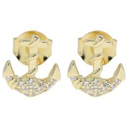 Adelia&acute;s Paar Ohrh&auml;nger ADELIA&acute;S "Ohrringe &ndash; Ohrstecker aus 925 Silber mit Zirkonia", Damen, Gr. Damen, Silber 925 (Sterlingsilber), gold, Ohrringe, Ideal als Geschenk f&uuml;r besondere Anl&auml;sse