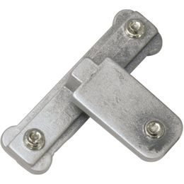 Gardinenstangenhalter Gardinia "Kreuz Adapter" Gr. 1, grau (aluminiumfarben), B:0,6cm H:2,9cm L:3,7cm, Gardinenstangenhalterungen, Serie Einzelprogramm Memphis &Oslash; 16 mm