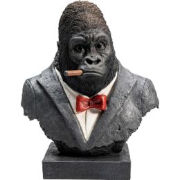 Dekoobjekt KARE DESIGN "Smoking Gorilla 48cm", schwarz, B:38cm H:45cm T:24cm, Polyresin, Dekofiguren