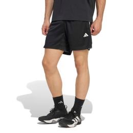 Shorts adidas Performance "WORKOUT ESSENTIALS BASE 3-STRIPES PIQU&Eacute; 7 IN", Herren, Gr. S, N-Gr, schwarz (schwarz, wei&szlig;, normal, gr.), Obermaterial: 100% Polyester, Hosen Shorts