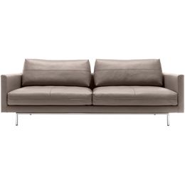 3-Sitzer "CR.414, Designsofa, edles Sofa, Loungesofa, Ledersofa, klares Design", grau (beigegrau), B:200cm H:91cm T:106cm, CREATION BY ROLF BENZ, Sofas, aus Leder oder Chenille, erstklassiger Sitzkomfort, legere Polsterung