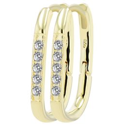 Adelia&acute;s Paar Ohrh&auml;nger ADELIA&acute;S "Ohrringe aus 925 Silber", Damen, Gr. Damen, Silber 925 (Sterlingsilber), gold, Ohrringe, Sch&ouml;ne Geschenkidee zum Jubil&auml;um