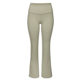 Schlaghose ELBSAND, Damen, Gr. L, N-Gr, beige (pastellgr&uuml;n), Obermaterial: 73% Polyamid, 27% Elasthan, unifarben, figurbetont lang, Hosen, mit Markenlogo