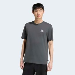 T-Shirt adidas Sportswear "M EMB SLIDES T", Herren, Gr. L, grau (grau six), Obermaterial: 100% Baumwolle, normal, Rundhals, Shirts T-Shirt, mit Rundhalsausschnitt, ohne Verschluss, sportlicher Stil