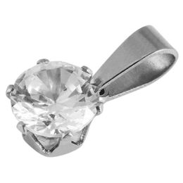 Adelia&acute;s Kettenanh&auml;nger ADELIA&acute;S "Anh&auml;nger aus Edelstahl mit Zirkonia", transparent (silber), Schmuckanh&auml;nger, Damen, Edelstahl, Kettenanh&auml;nger, Perfekt als Geschenk zum einfach so