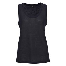 H.I.S. Sporttop H.I.S, Damen, Gr. L, navy, Strick, Obermaterial: 100% Baumwolle, unifarben, figurumspielend h&uuml;ftlang, tiefer Rundhals, Tops Sporttop, aus Baumwoll-Strick