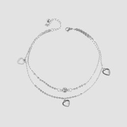 Adelia&acute;s Armband ADELIA&acute;S "Armband &ndash; Herz aus Edelstahl mit Strass Steinchen 26 cm", silber, Armb&auml;nder, Damen, 26cm, Edelstahl, Armband, Ideal zum Verschenken &ndash; schlicht und stilvoll