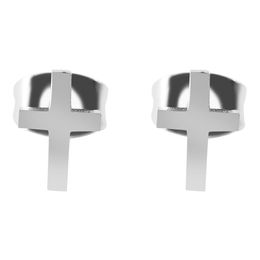 Adelia&acute;s Paar Ohrh&auml;nger ADELIA&acute;S "Ohrringe &ndash; Ohrstecker Kreuz aus Edelstahl", Damen, Gr. Unisex, Edelstahl, silber, Ohrringe, Geschenkidee: zeitlos und vielseitig