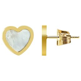 Adelia&acute;s Kette ohne Anh&auml;nger ADELIA&acute;S "Halskette aus Edelstahl mit Perlmutt 43 cm", gold, Halsketten, Damen, 43cm, Edelstahl, Ideal als Geschenk f&uuml;r besondere Anl&auml;sse