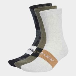 Wandersocken adidas Performance "TRX MT SCK 3PP", Damen, Gr. M (40/42), schwarz, olive strata, wei&szlig;, Obermaterial: 55% Baumwolle, 37% Polyester, 4% Elasthan, 4% Polyamid, Socken, f&uuml;r Erwachsene geeignet, im 3er-Pack