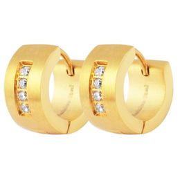 Adelia&acute;s Klappcreolen ADELIA&acute;S "Ohrringe &ndash; Klappcreole aus Edelstahl mit Strass Steinchen", Damen, Gr. Damen, Edelstahl, gold, Ohrringe Klappcreolen, Perfekt als Geschenk zum Muttertag