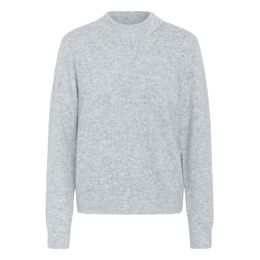 Strickpullover Kaffe "Strickpullover KAroxy", Damen, Gr. L, grau (light grau melange), Obermaterial: 53% Polyester PES. 39% Polyacryl PAN. 5% Wolle mw. 3% Elasthan EL., Pullover Strickpullover