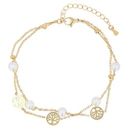 Adelia&acute;s Fu&szlig;kette ADELIA&acute;S "Fu&szlig;kettchen &ndash; Lebensbaum aus Edelstahl", gold, Fu&szlig;ketten, Damen, Edelstahl, Sch&ouml;ne Geschenkidee zum Muttertag