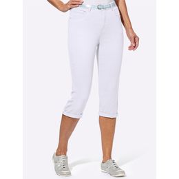 Caprijeans Casual Looks, Damen, Gr. 36, Normalgr&ouml;&szlig;en, wei&szlig;, 98% Baumwolle, 2% Elasthan, unifarben, knielang, Jeans