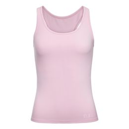 Sporttop ELBSAND, Damen, Gr. L, rosa, Obermaterial: 73% Polyamid, 27% Elasthan, unifarben, figurumspielend, eckiger Ausschnitt, Tops Sporttop, mit Markenlogo