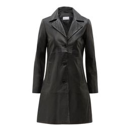 Kurzmantel RICANO "Mantel Marzia", Damen, Gr. S, schwarz, Obermaterial: 100% Lammnappaleder LANA. Futter: 100% Polyester PES., normal, V-Ausschnitt, M&auml;ntel Kurzmantel, Handgefertigt aus echtem Leder