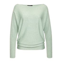 Langarmshirt French Connection, Damen, Gr. 32/34, mint, Feinstrick, Obermaterial: 40% Viskose, 30% Polyacryl, 30% Polyester, bequem, asymmetrischer Ausschnitt, elastischer Bund, Shirts Langarmshirt, Off-Shoulder, Loungewear