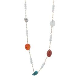 Adelia&acute;s Kette ohne Anh&auml;nger ADELIA&acute;S "Halskette aus Edelstahl mit S&uuml;&szlig;wasserperle 40 cm", bunt (gold), Halsketten, Damen, 40cm, Edelstahl, Ideal als Geschenk zum einen besonderen Tag
