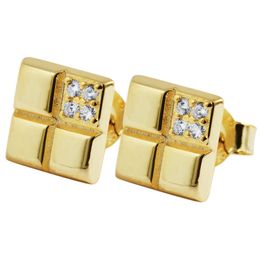 Adelia&acute;s Paar Ohrh&auml;nger ADELIA&acute;S "Ohrringe &ndash; Ohrstecker aus 925 Silber mit Zirkonia", Damen, Gr. Damen, Silber 925 (Sterlingsilber), gold, Ohrringe, Perfekt als Geschenk zum Jubil&auml;um